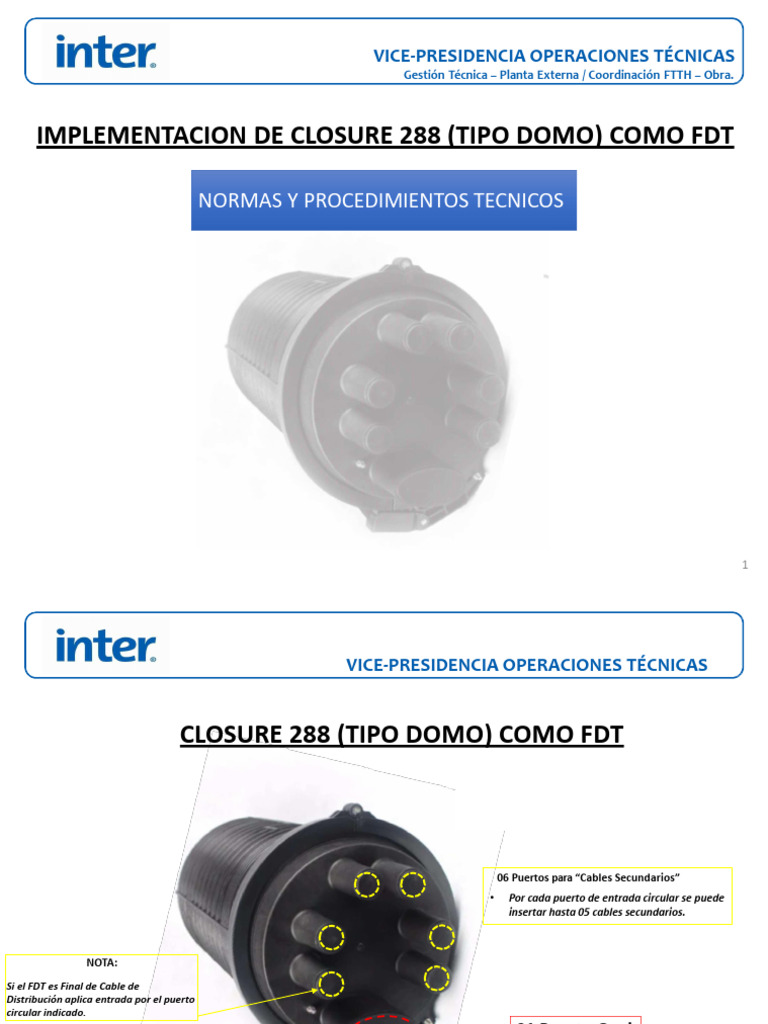 Normas y Procedimientos Tecnicos Closure 288 Como FDT | PDF ...