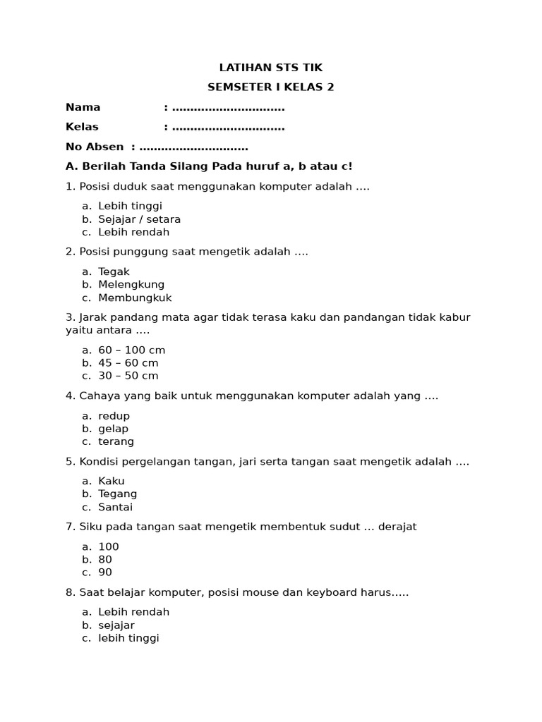 Latihan STS Tik | PDF