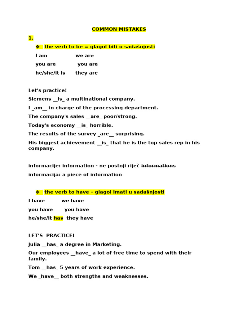 Common Mistakes Pdf