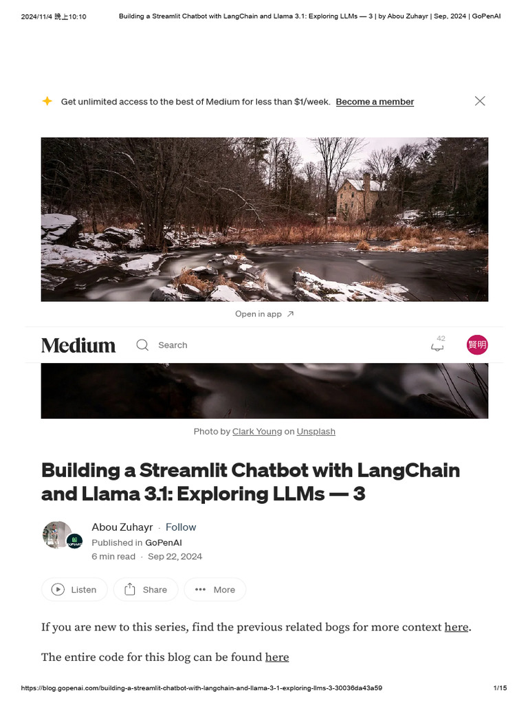 Building a Streamlit Chatbot with LangChain and Llama 3.1_ Exploring LLMs — 3 _ by Abou Zuhayr ...