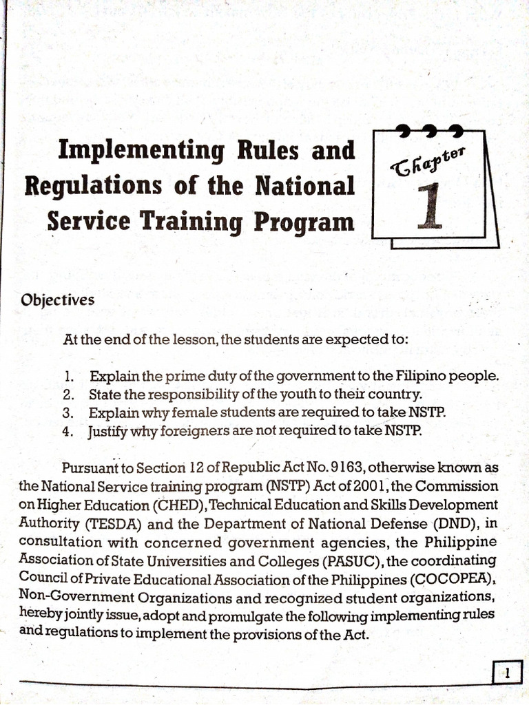 NSTP-C1-lesson-1 | PDF
