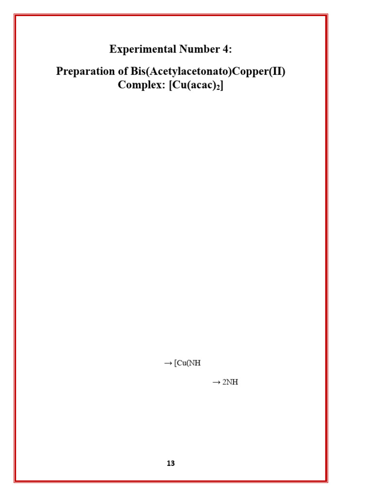 (Cu (Acac) 2) Preparation | PDF