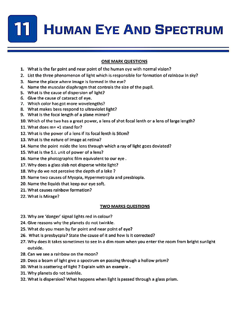 Huma Eye and Colourful World (Worksheet) | PDF