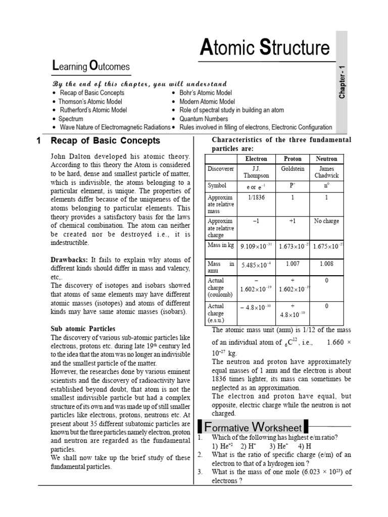 Understanding Atomic Structure Basics | PDF | Electromagnetic Spectrum ...