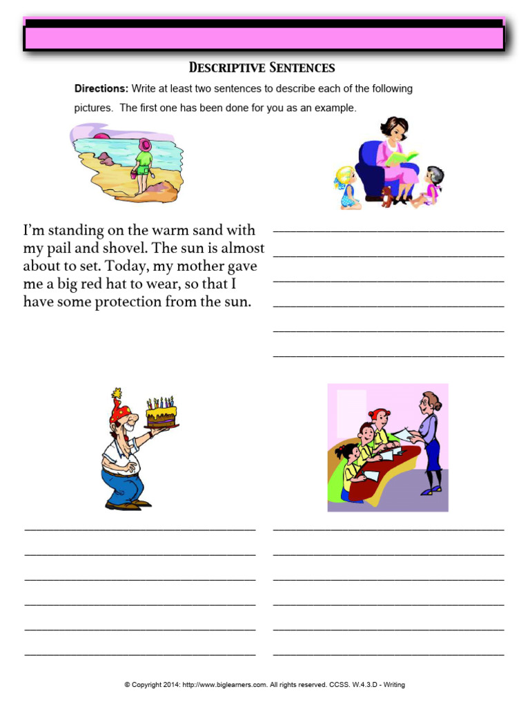 Descriptive Sentences | PDF