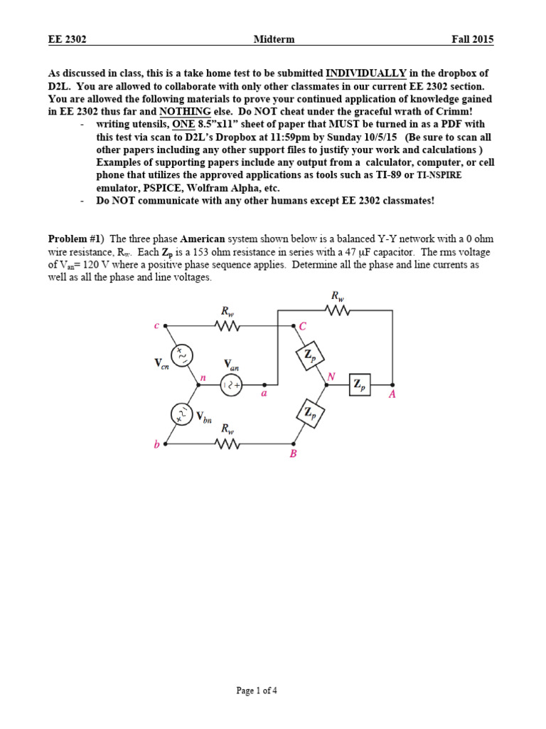 Circuit Analysis 2 Midterm | PDF | Electrical Engineering ...