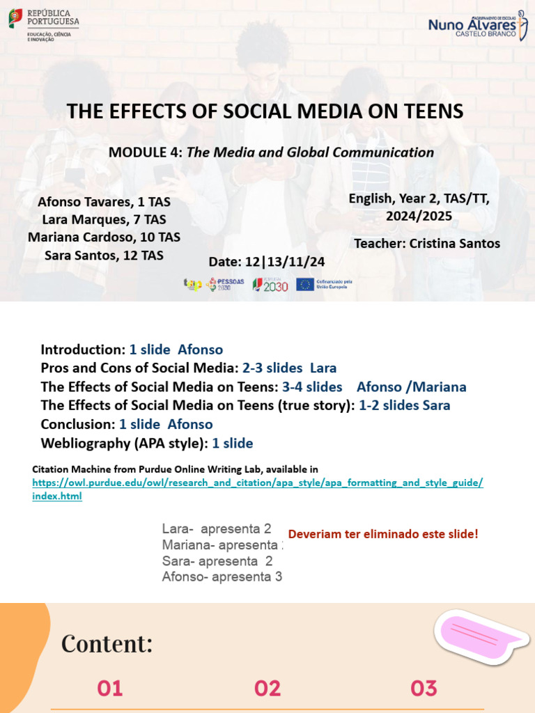 TEAM 6: Afonso + Lara M. + Mariana + Sara | PDF | Adolescence | Mental ...