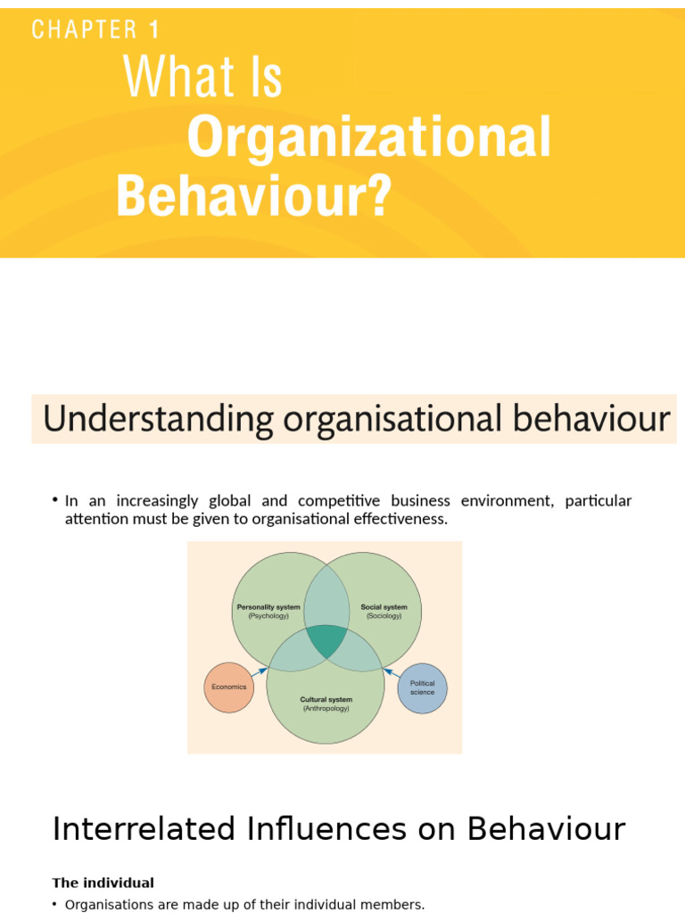 Lecture # 1 | PDF | Behavior | Organizational Behavior