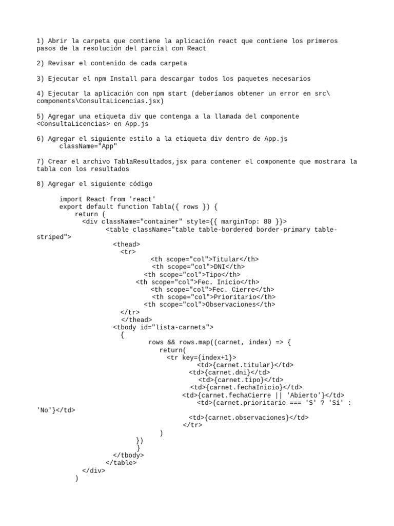 Paso A Paso Proyecto Con React | PDF | Software de la aplicacion | Informática