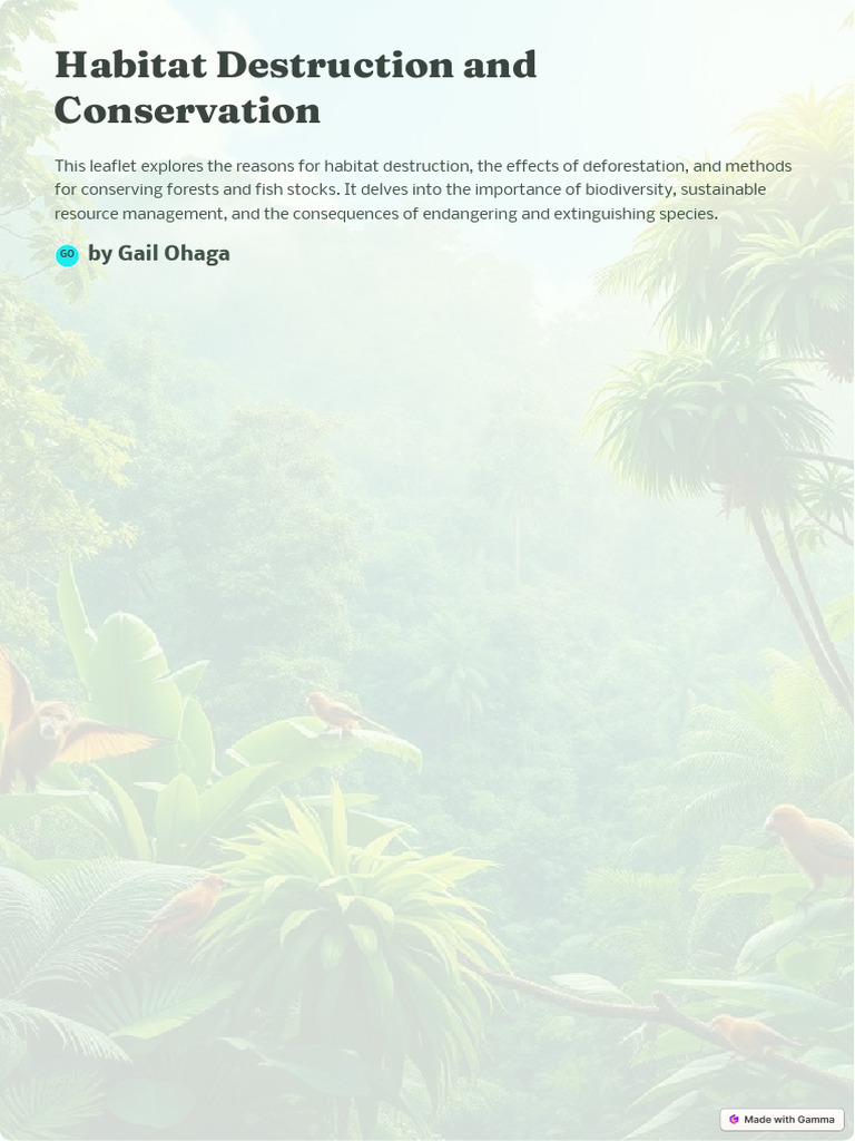 Habitat Destruction and Conservation | PDF | Conservation Biology ...