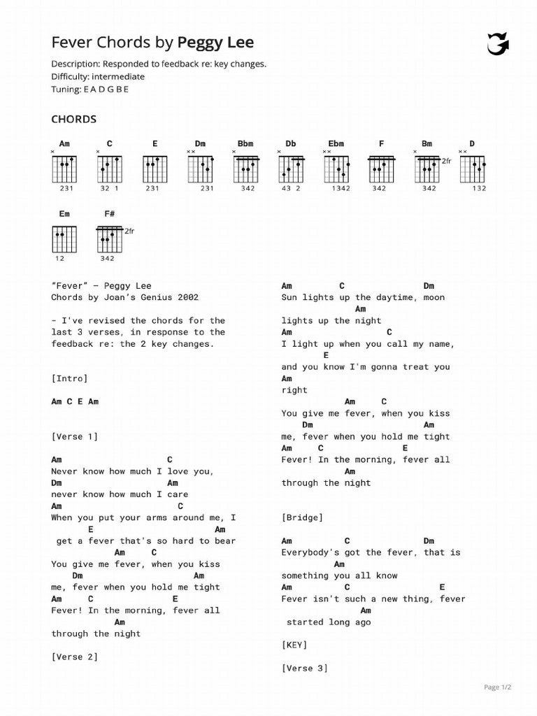 Fever Chords | PDF
