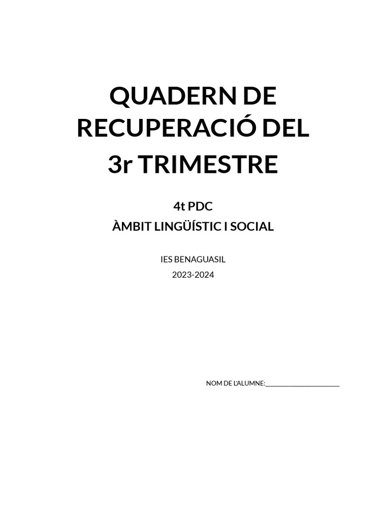 Quadern de Recuperació | PDF