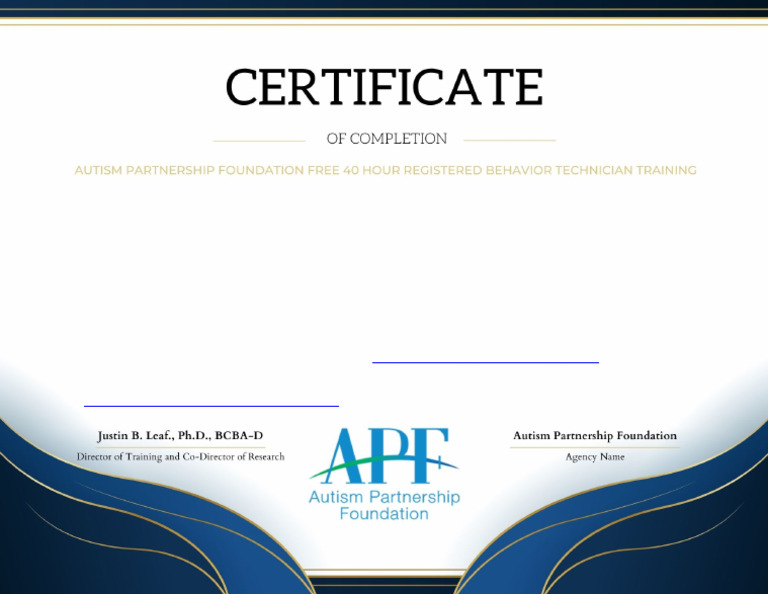 40 Hour RBT Certificate | PDF