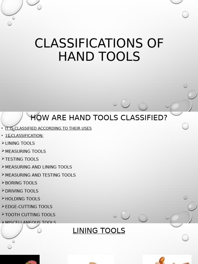 Classifications of Hand Tools | PDF
