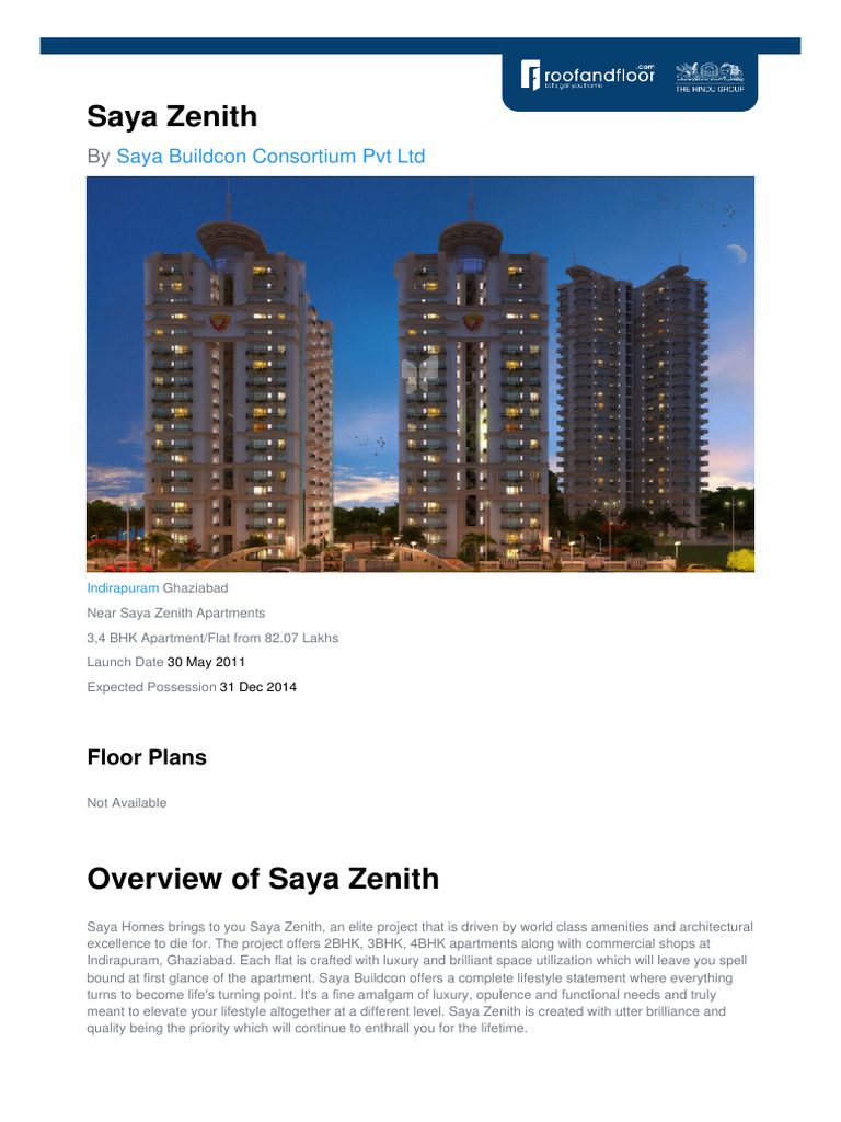 Saya Zenith Automated - Brochure | PDF