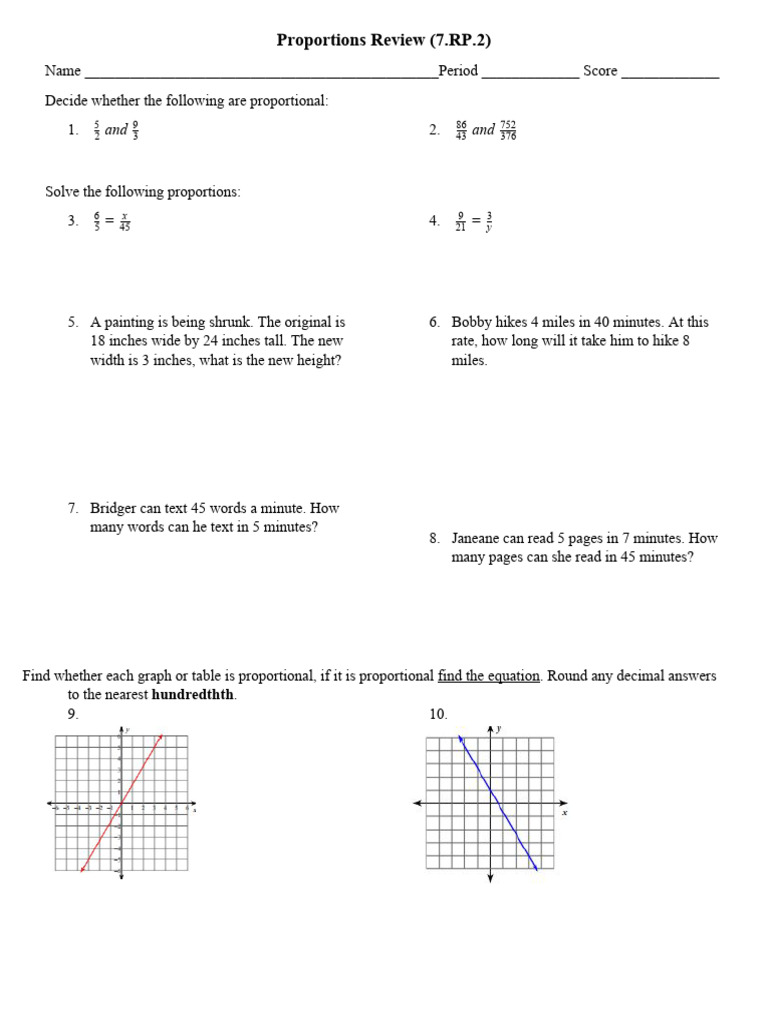 Proportions Review | PDF