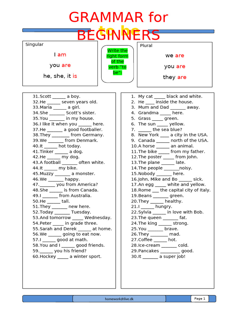 Grammar For Beginners To Be Fun Activities Games Grammar Drills Grammar ...