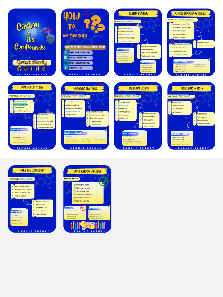 Carbon and Its Compound Flash Card | PDF | Ester | Chemical Bond