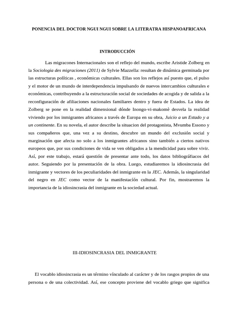 Literatura Hispanoafricana y Migración | PDF | Migración humana | Inmigración