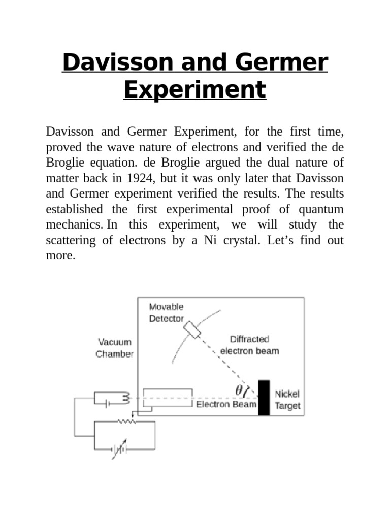 Davisson-Germer Experiment Explained | PDF | Electron | Diffraction