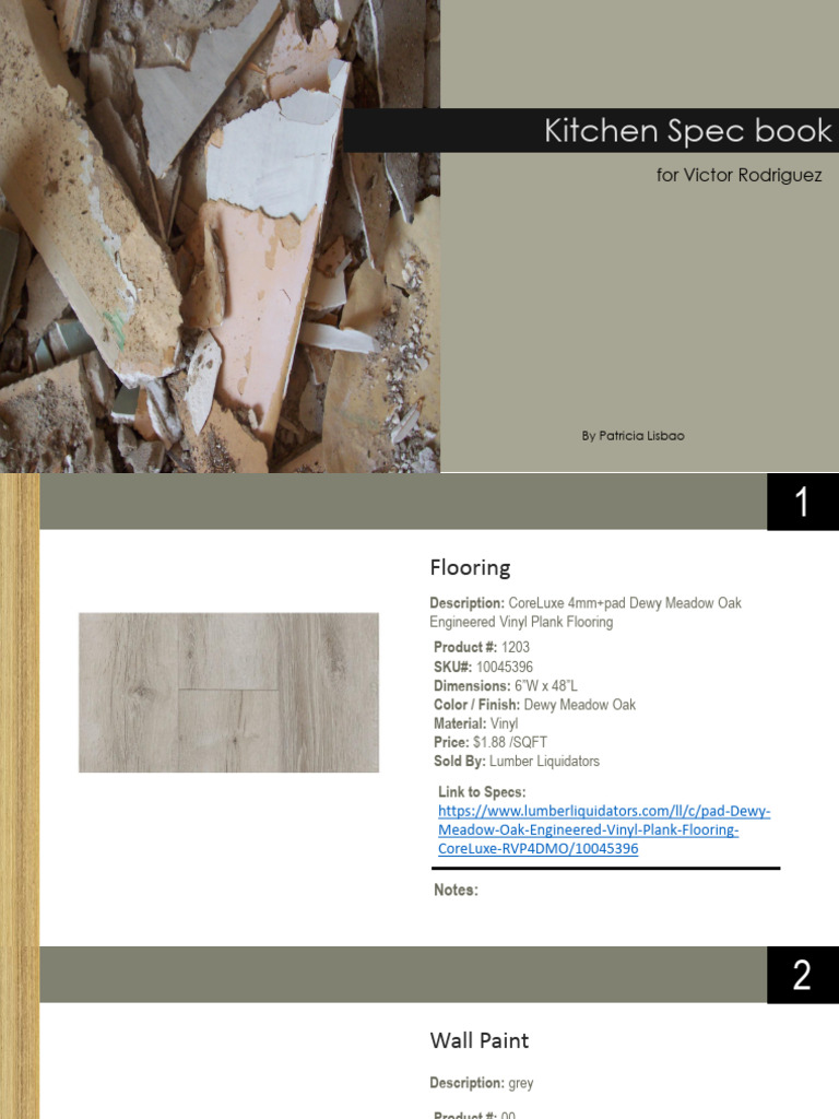 Victor Rodriguez Kitchen Specbook | PDF