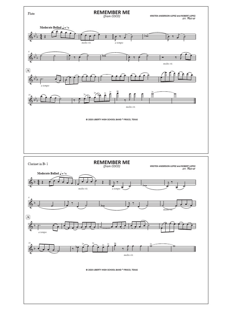 Chorale+ +Remember+Me+ +All+Parts | PDF
