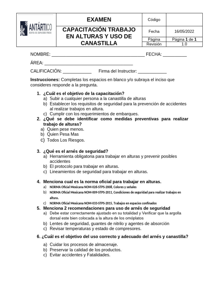 Capacitación en Trabajo en Alturas | PDF