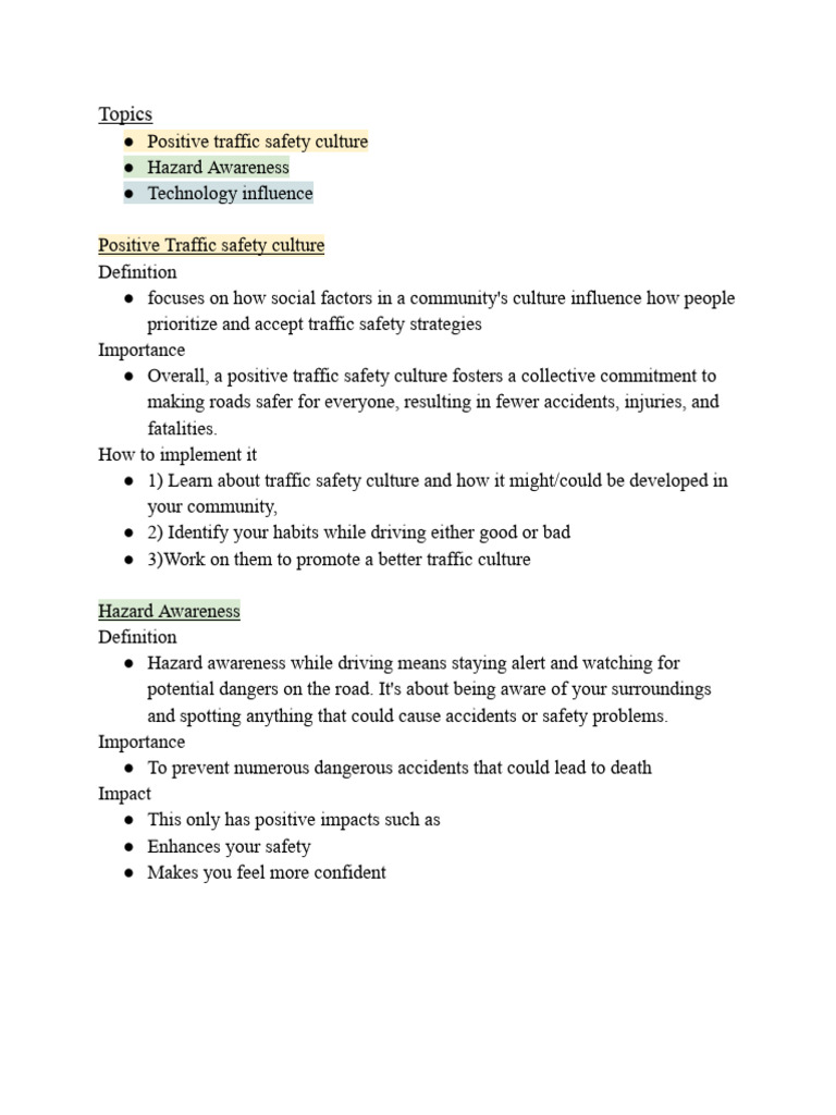 DIANE TAKPEY - Outline For Presentation - DRIVER Z | PDF | Road Traffic ...