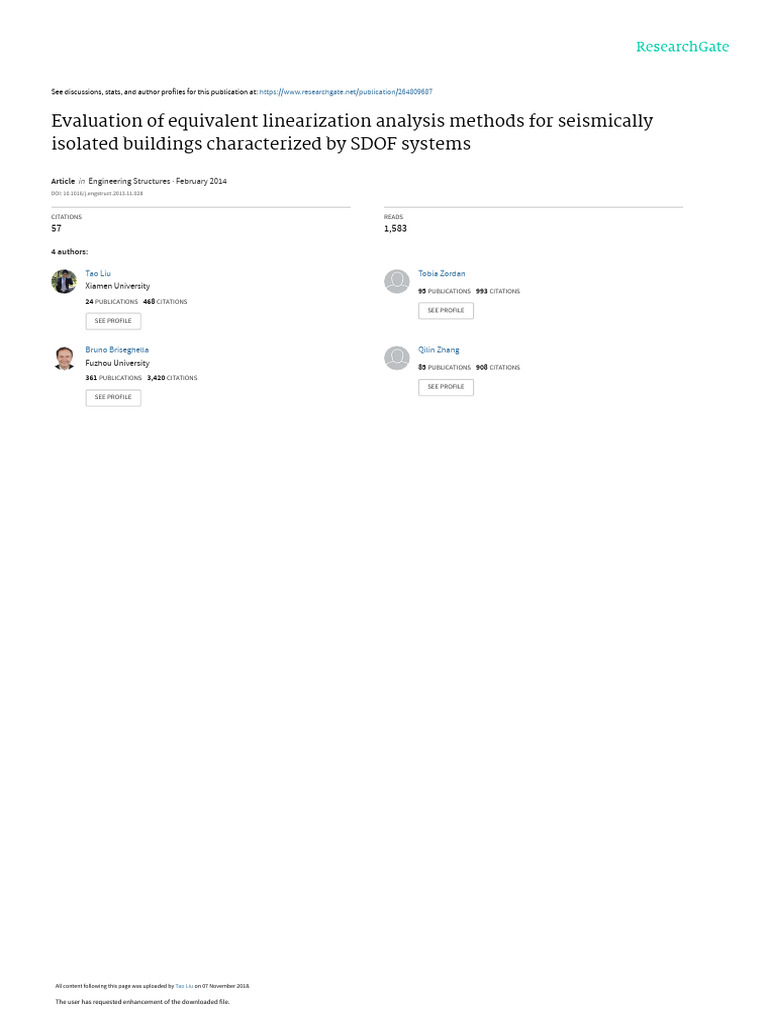 Evaluation_of_equivalent_linearization_analysis_me | PDF | Viscosity | Hysteresis