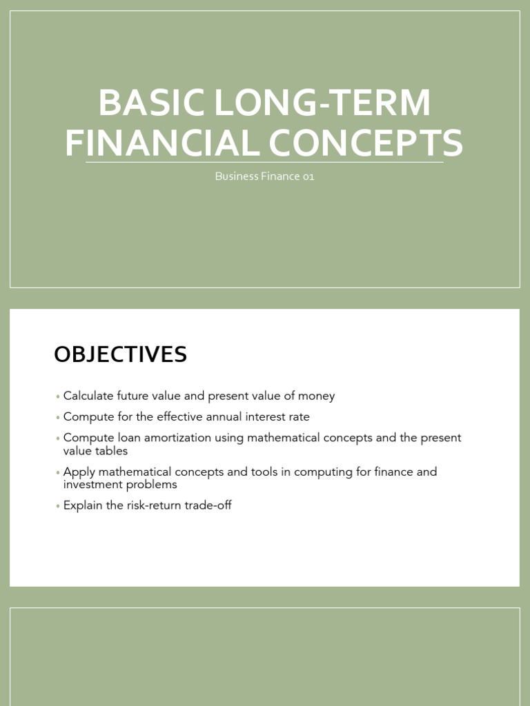 Basic Long-Term Financial Concepts - PPTX 2 | PDF | Bonds (Finance ...