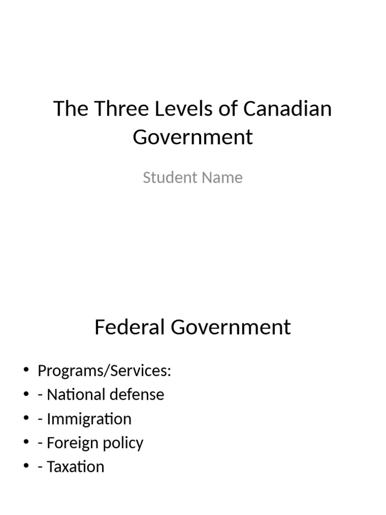 Overview of Canadian Government Levels | PDF