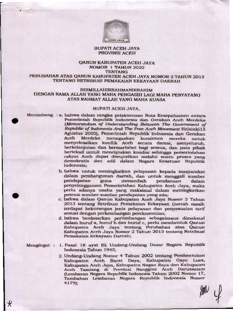 Qanun No 1 Tahun 2020 (1) (1) (1) | PDF