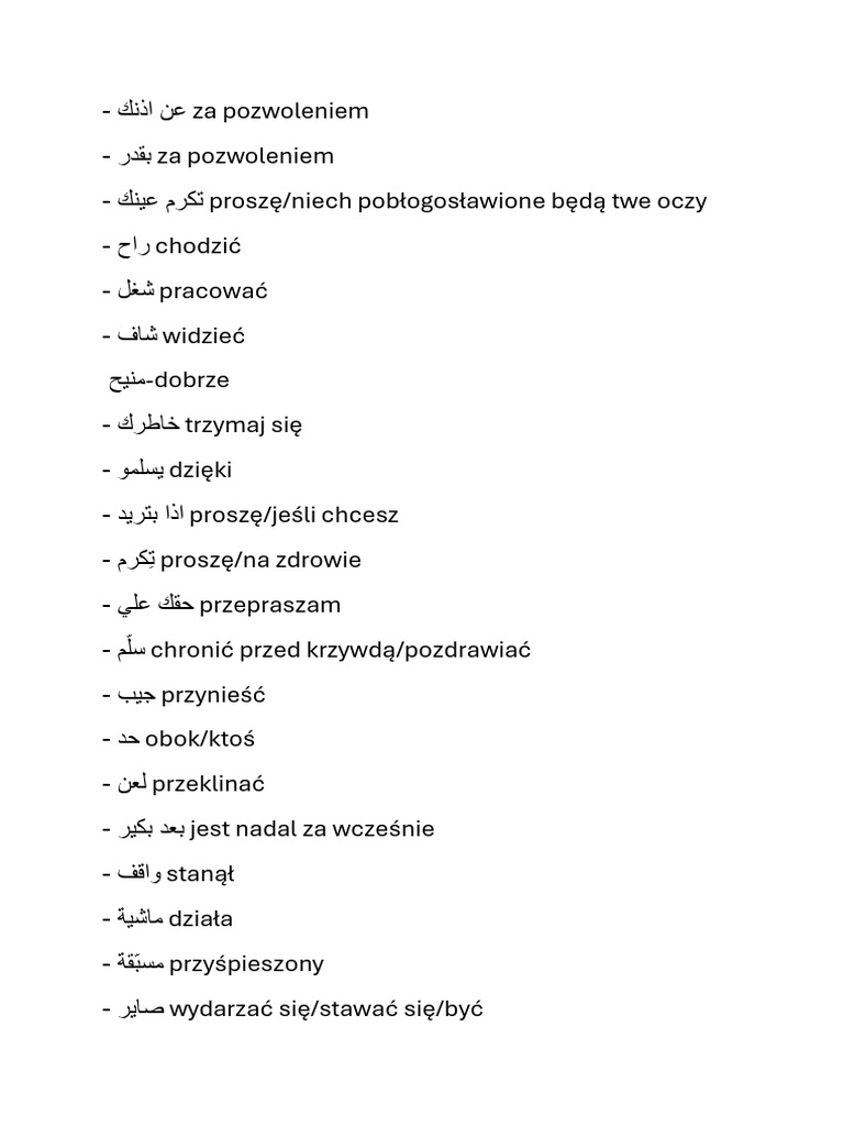 Dialekt Syryjski - Słowniczek | PDF