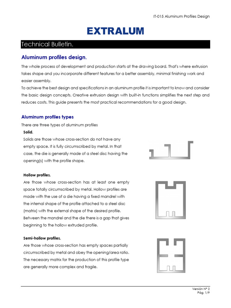 Aluminum Profiles Design Guidelines | PDF | Extrusion