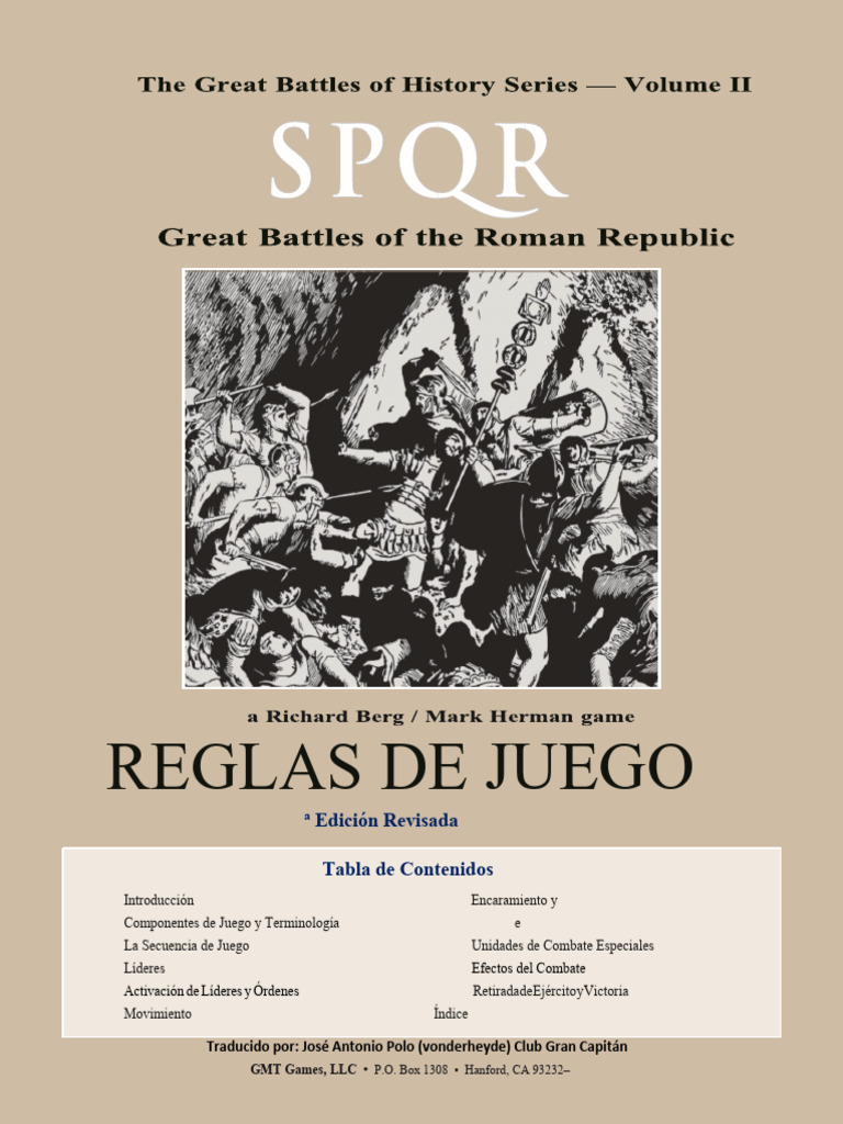 SPQR 4thedition Living Rules Draft Oct2022 (Espanol) | PDF | Legion ...