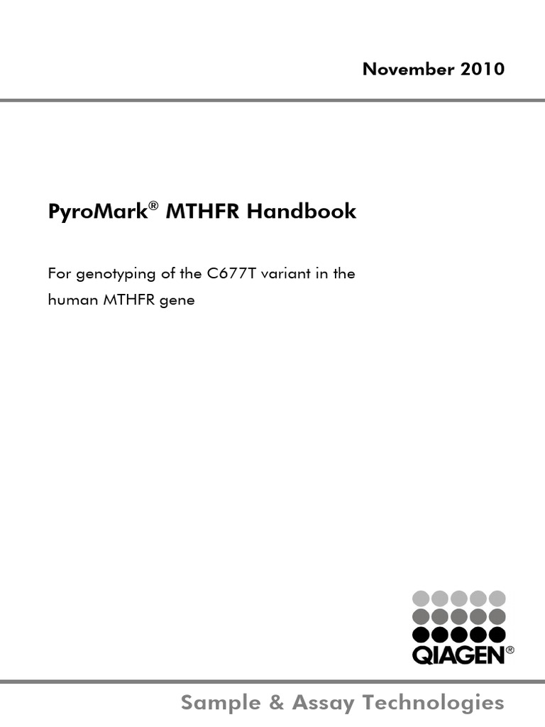 PyroMark MTHFR Handbook | PDF | Polymerase Chain Reaction | Primer ...