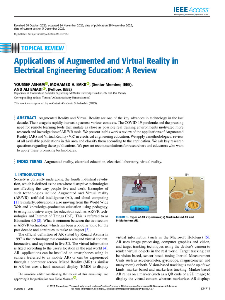 AR/VR in Electrical Engineering Education | PDF | Augmented Reality ...