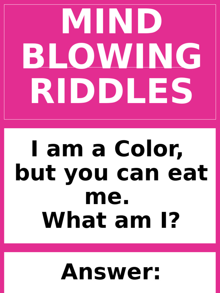 Mind Blowing Riddles | PDF