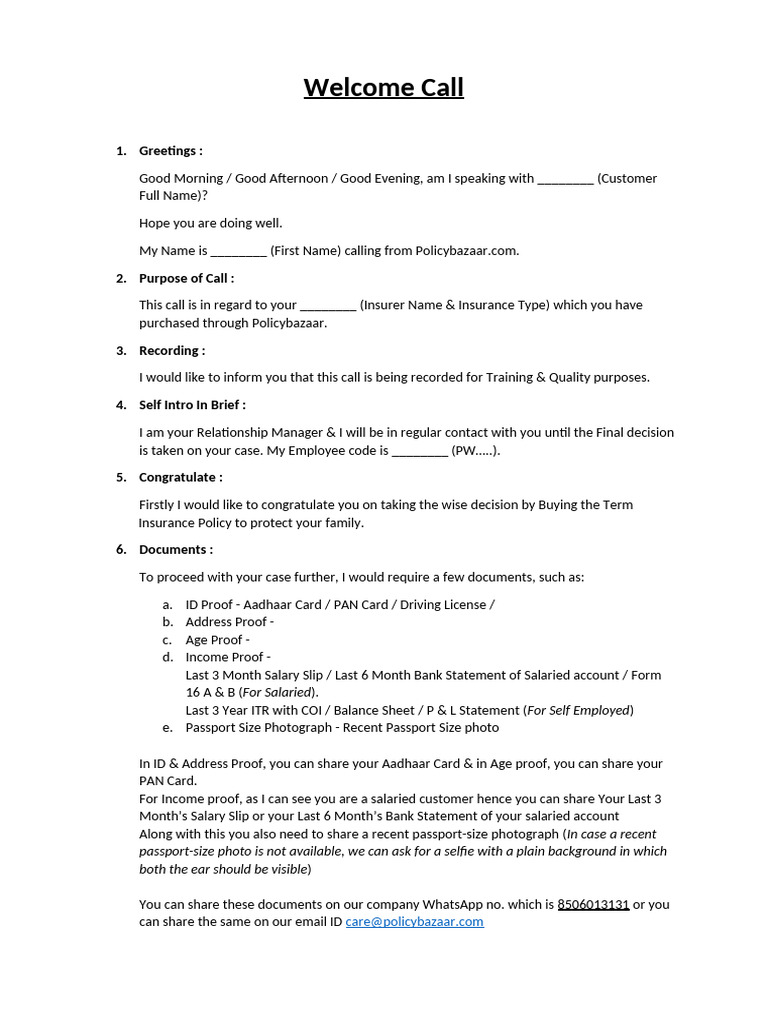 New Policy Welcome Guide | PDF