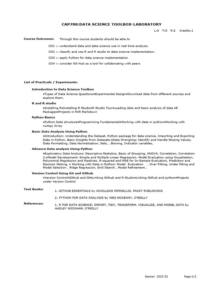 Cap788-Data Science Toolbox-Laboratory | PDF | Data Analysis | Data Science