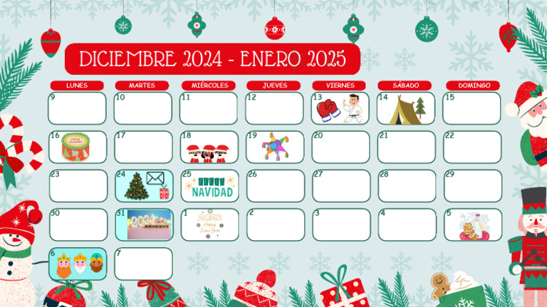 Calendario Diciembre 2024 Online | PDF