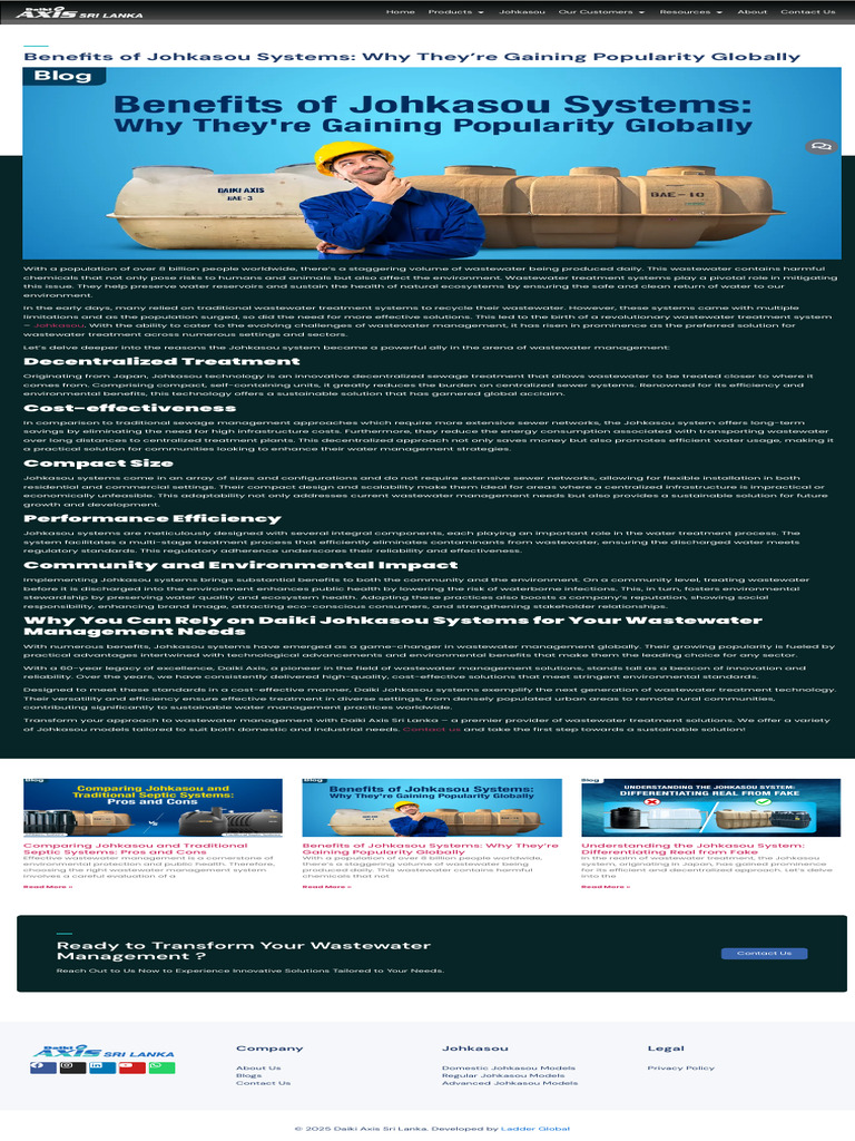 Benefits of Johkasou Systems - Why They're Gaining Popularity Globally ...