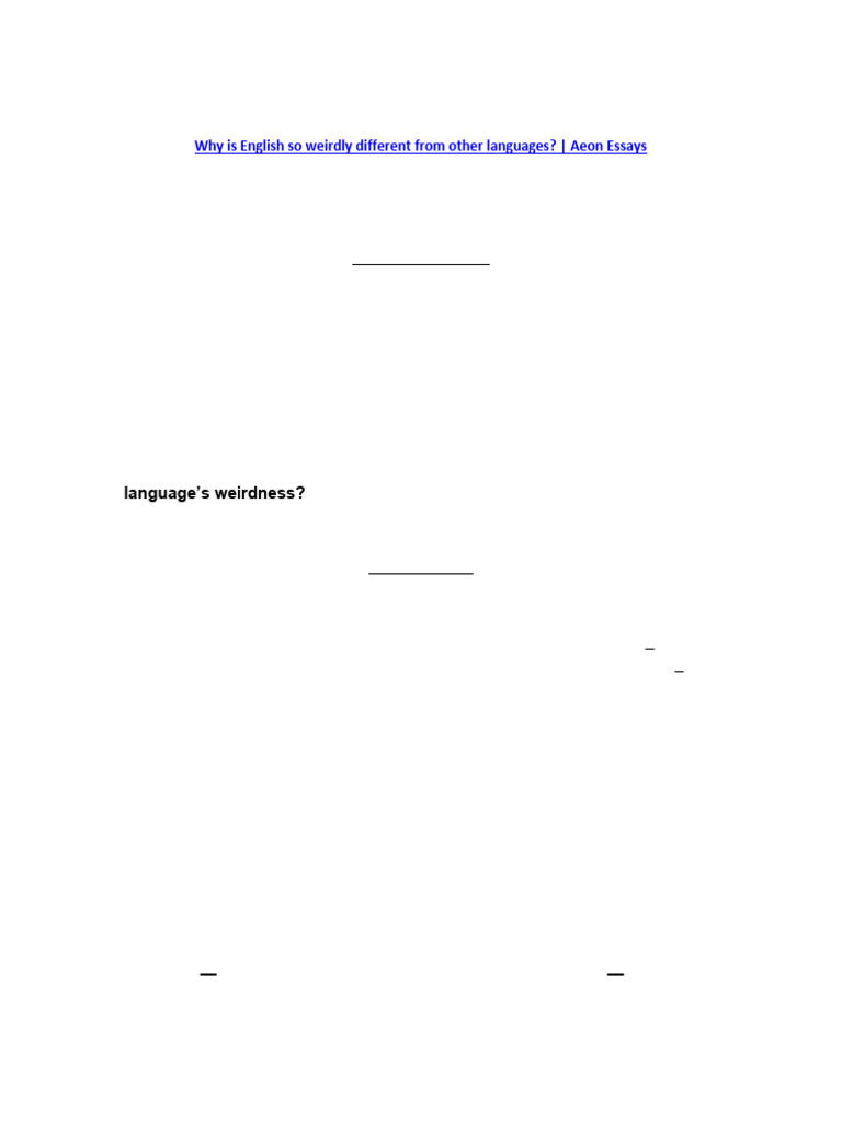 English Is Weird Worksheet: Why Is English So Weirdly Different From ...