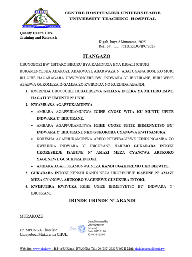Influenza (FLU) and Cold Notice | PDF | Hand Washing | Common Cold