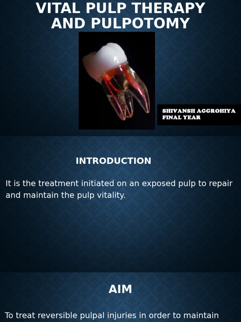 Dental Pulp Therapy Guide | PDF | Dentin | Medical Specialties
