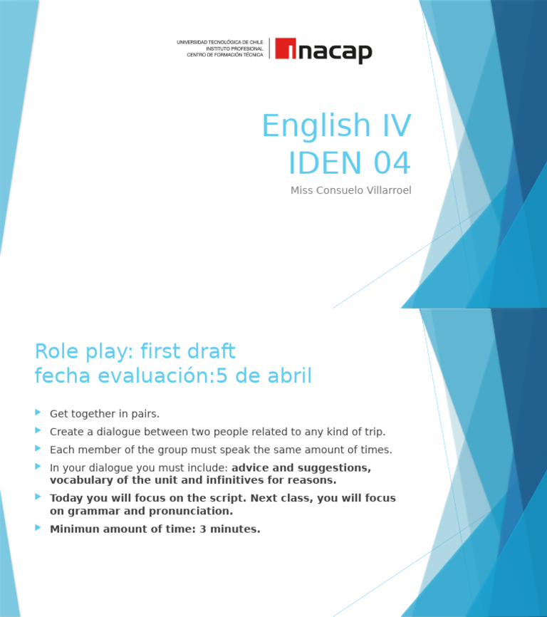 English IV First Draft Role Play Unit 1 | PDF