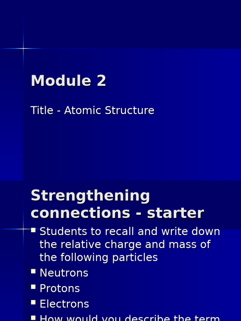 L1 - Atomic Structure and Isotopes | PDF | Atoms | Ion