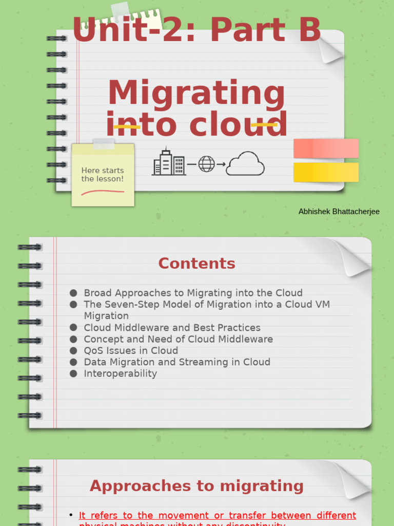 5. unit 2 Migration | PDF | Cloud Computing | Streaming Media