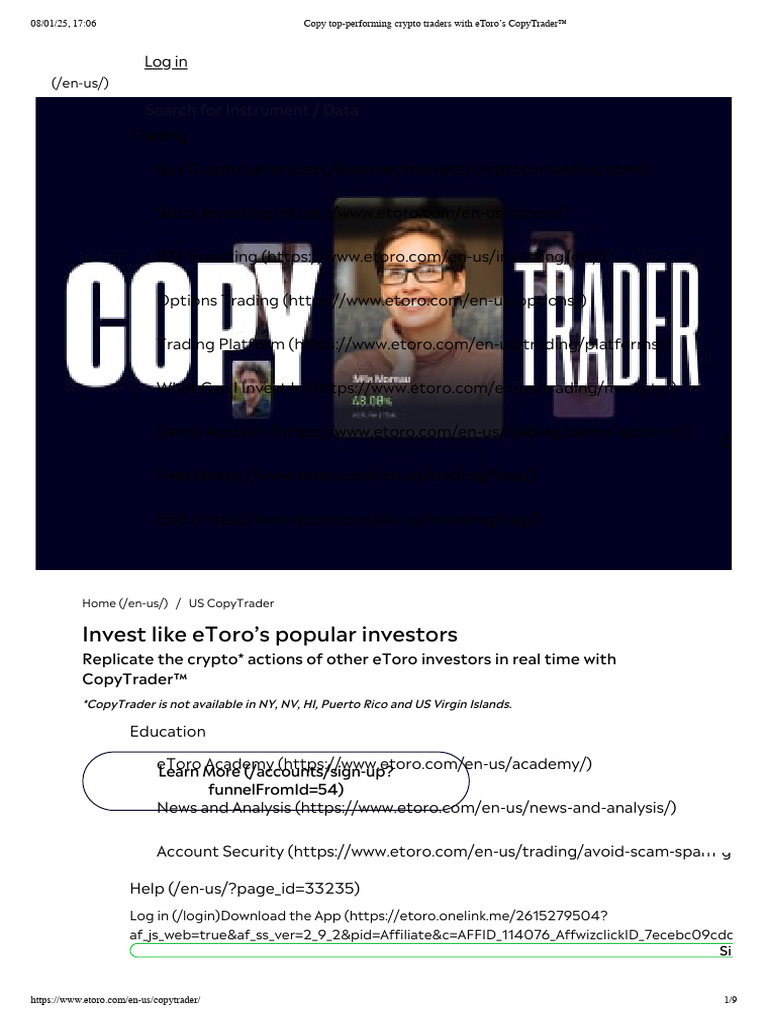 Copy Top-Performing Crypto Traders With Etoro's CopyTrader™ | PDF ...