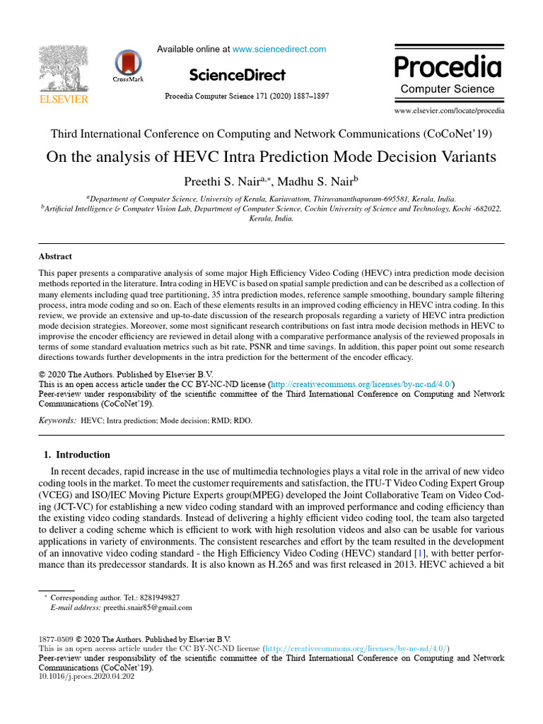 HEVC Intra Prediction Mode Analysis | PDF | Data Compression